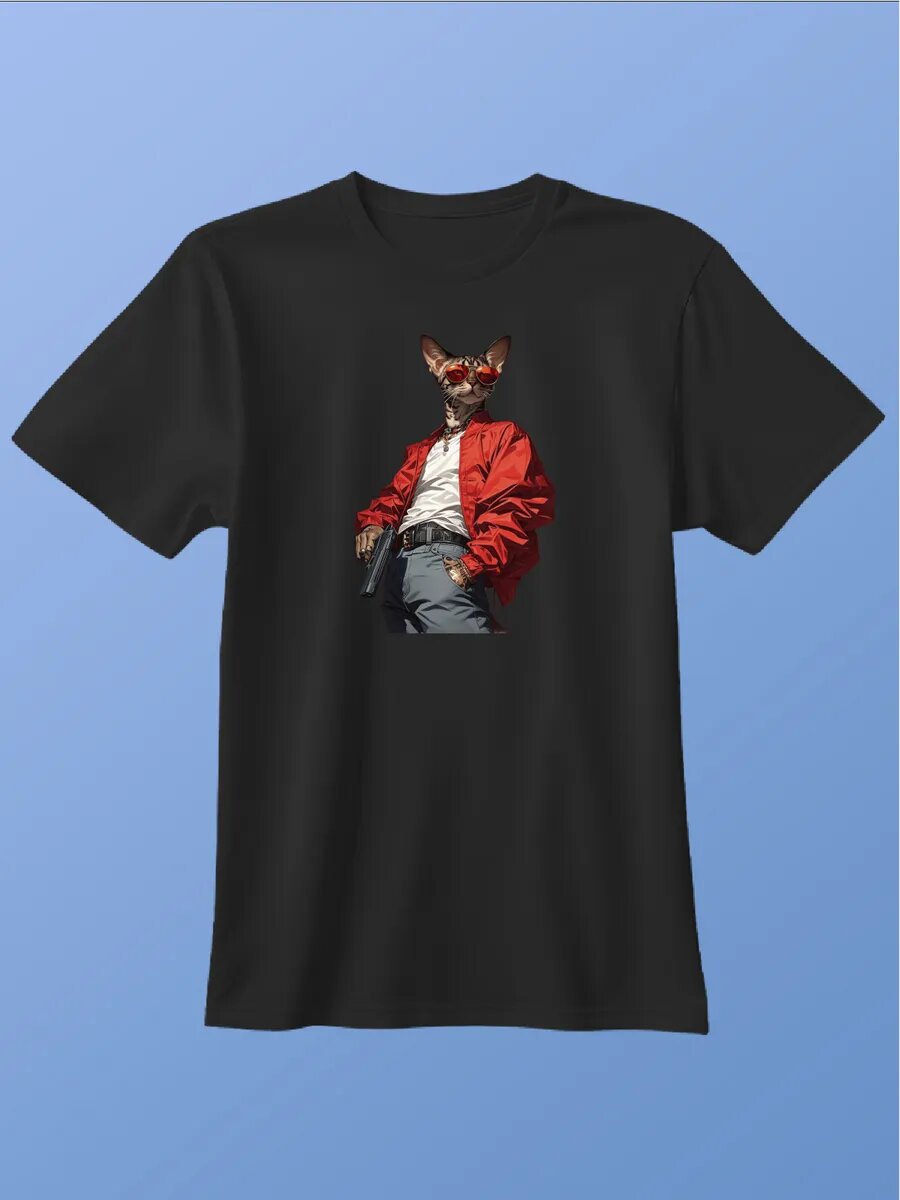 Футболка кот в очках
