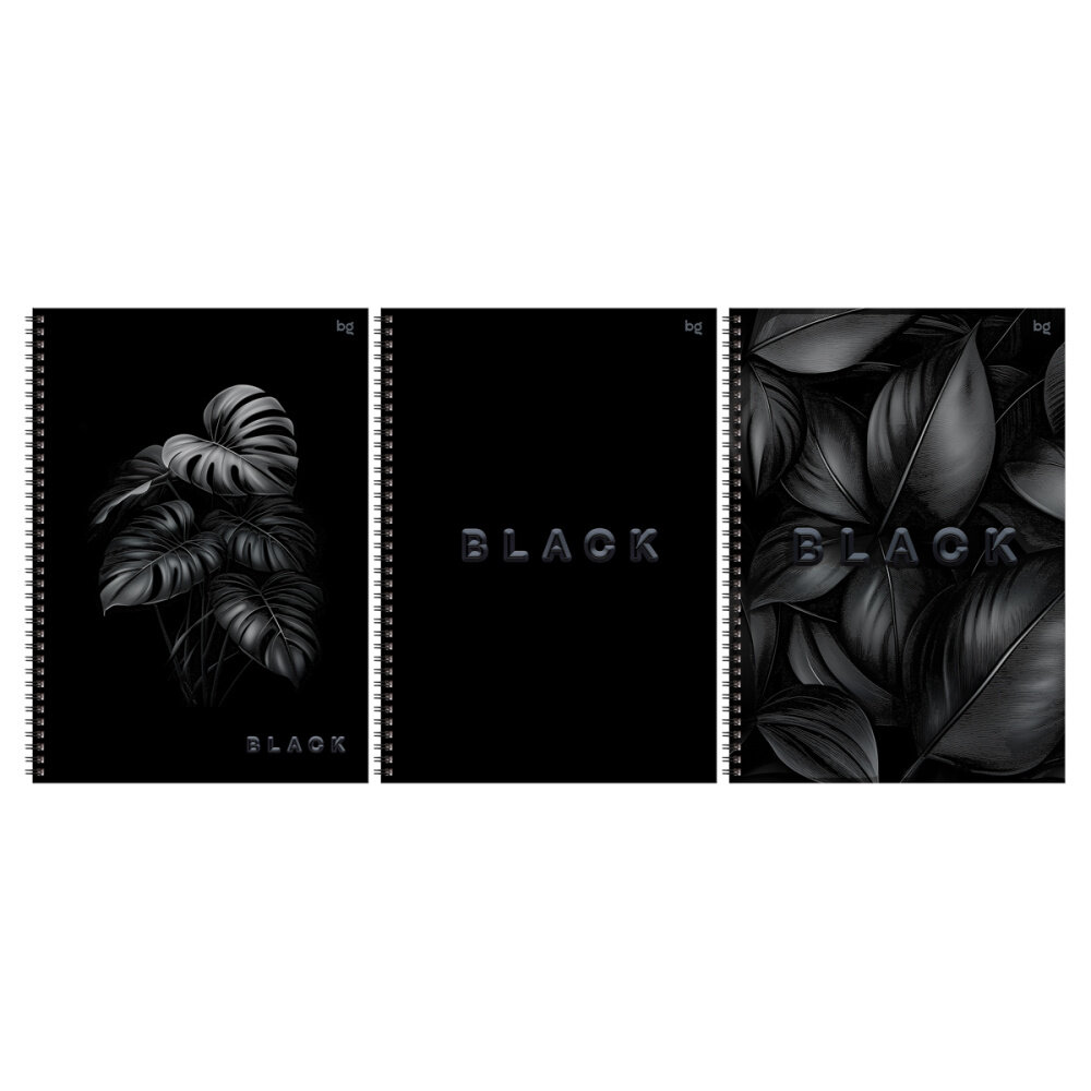 Тетрадь 96л. (клетка) А4 BG спираль "Just black" 08659 выб. лак, soft-touch лам.