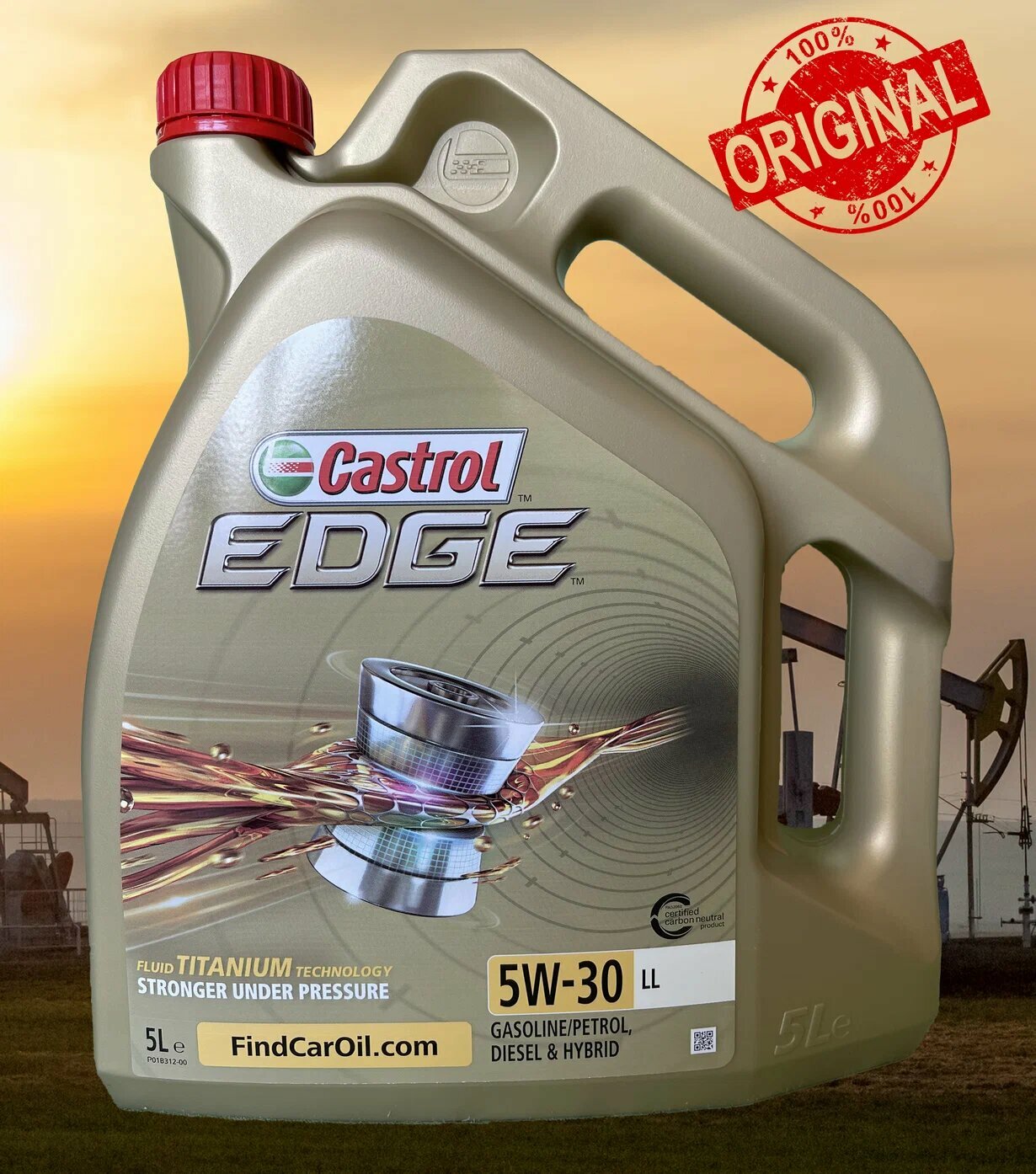 Синтетическое моторное масло Castrol Edge 5W-30 LL, 5 л, (4л+1л)