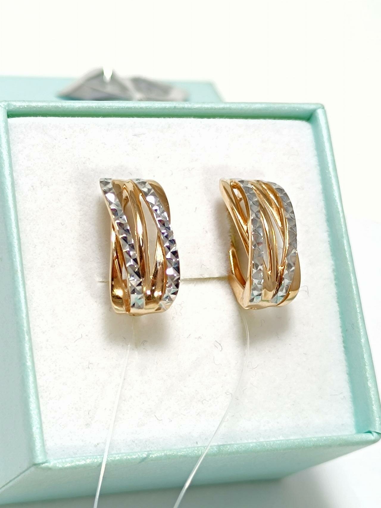 Серьги, красное золото, 585 проба