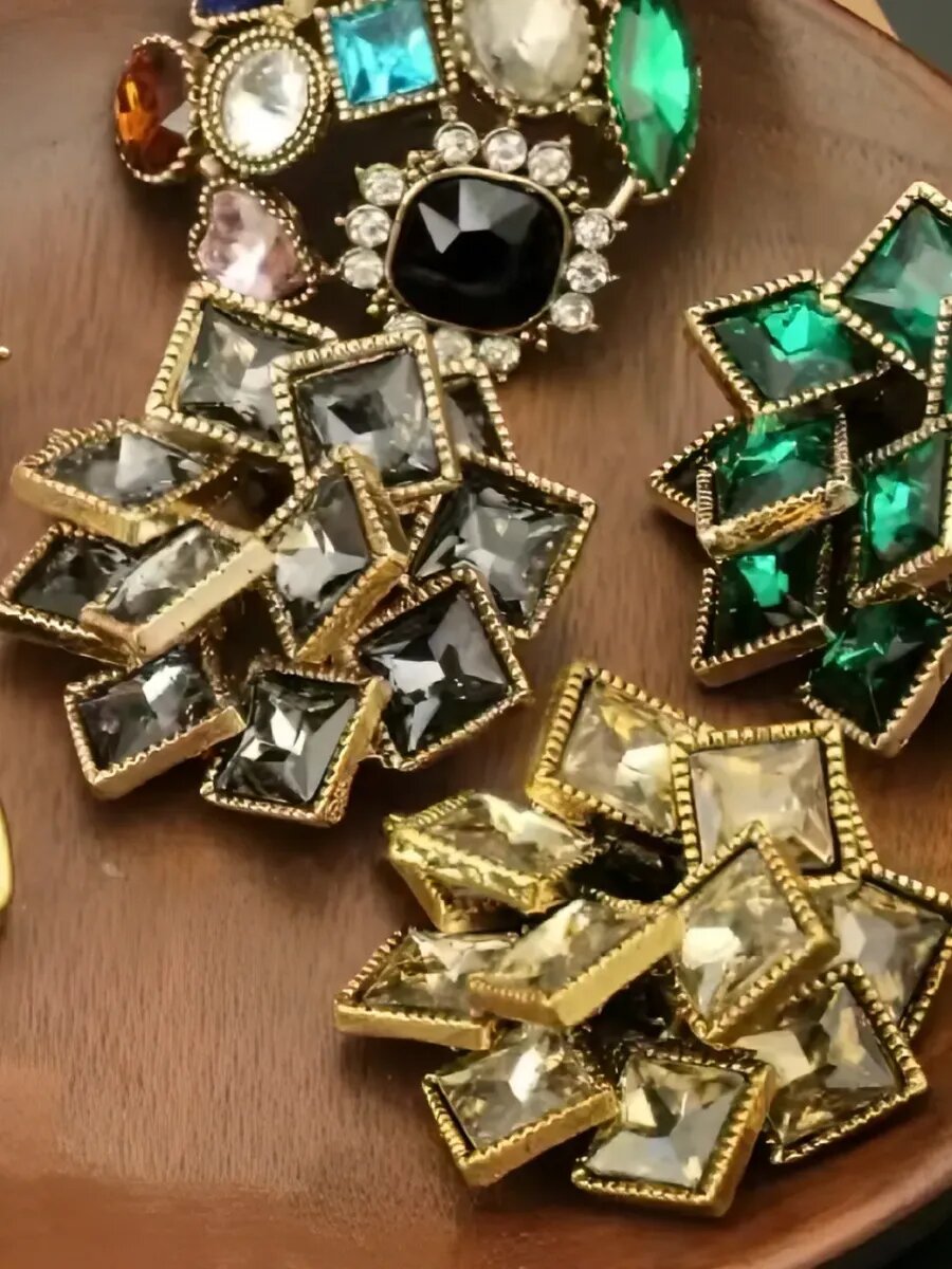 Дизайнерская декоративная пуговица, черная с золотом