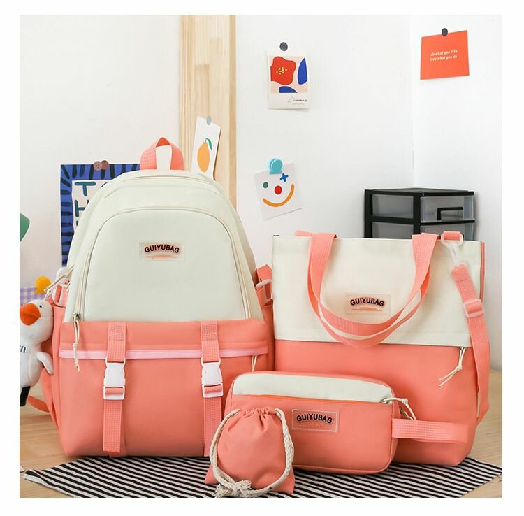 Рюкзак школьный для девочек комплект 4 в 1 с пеналом