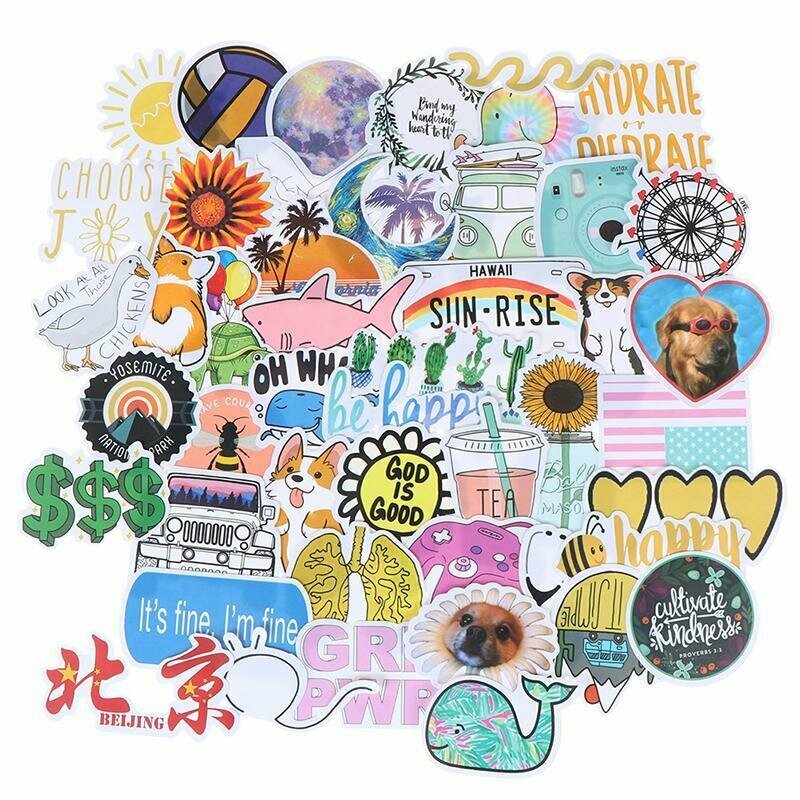 Дракон 50 шт. мультфильм девушки кавайные наклейки DIY чемодан ноутбук гитара велосипед автомобиль наклейки один размер