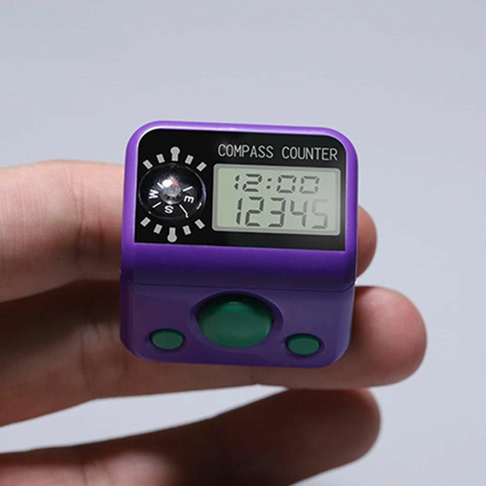 Мини-счетчик пальцев для вязания — счетчик рядов и петель, портативный ручной счетчик с компасом, ABS, батарея AG10