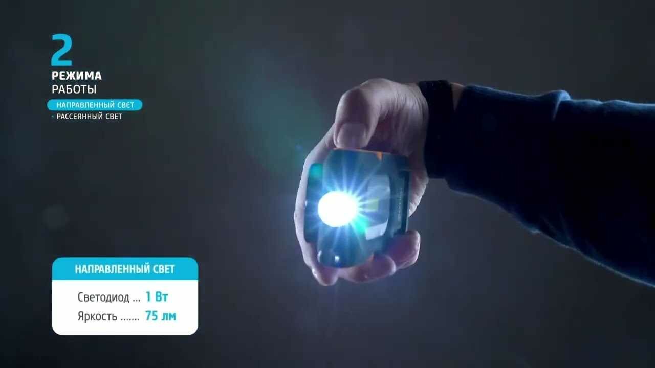 Фонарь-лампа Фотон 3+1Вт аккумуляторный 900 мАч с магнитом