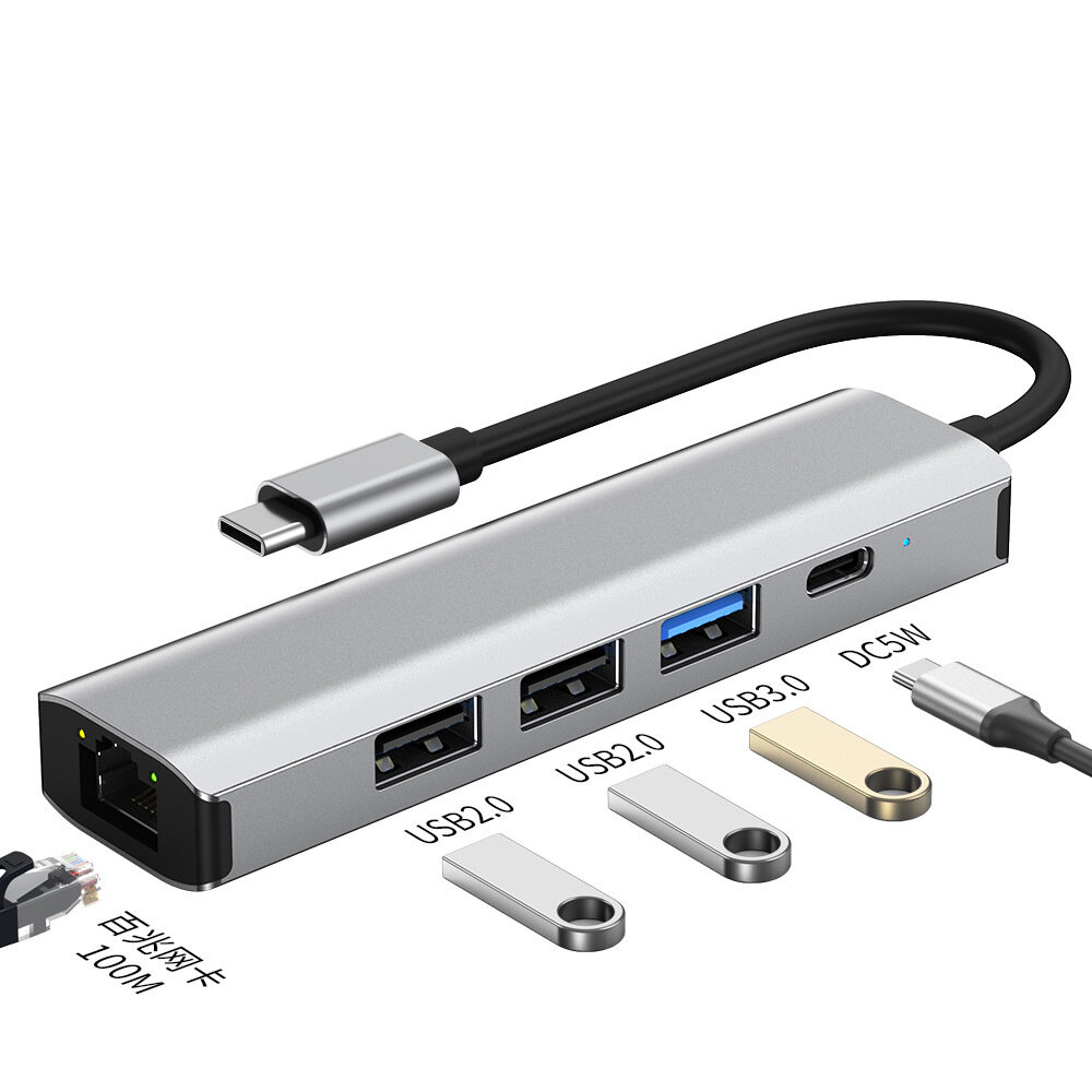 Концентратор u3.0, док-станция расширения сетевой карты rj45, концентратор конвертера typec