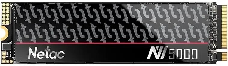 Накопитель SSD Netac NV5000-T, 1TB, M.2 2280, PCIe 4.0 x4, NVMe, R/W 4800/4600, с радиатором