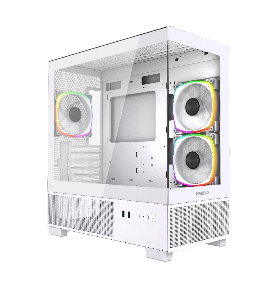 Компьютерный корпус Powercase Vision Micro M3W, белый (CVMMW-A3)
