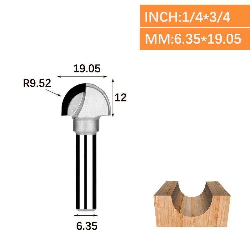 Vsharp Алмазная круглая фреза для МДФ 6.35x19.05