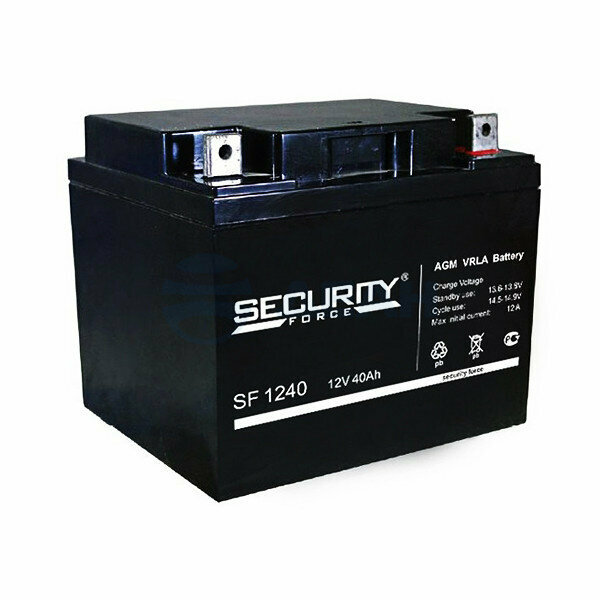 Аккумуляторная батарея Delta (Security Force SF) SF 1240 12В/40Ач, клемма Болт М6 (197х165х170мм (170мм); кг
