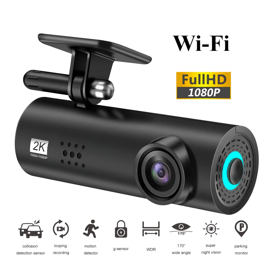 Видеорегистратор Faiz Full 2K, Wi-Fi, 1 камера, угол обзора 170°, HD 1080р