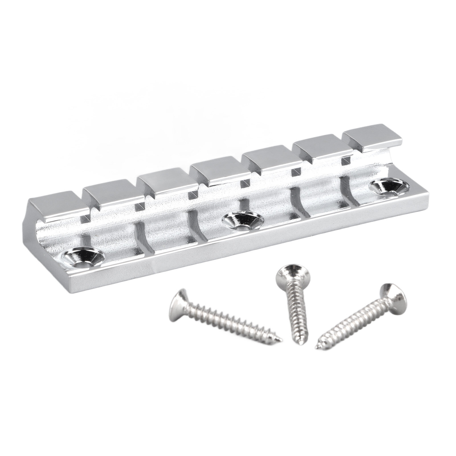 Седло для 6-струнной гитары с винтами, бридж из цинкового сплава, сменные аксессуары для электрогитары, хромированный цвет.