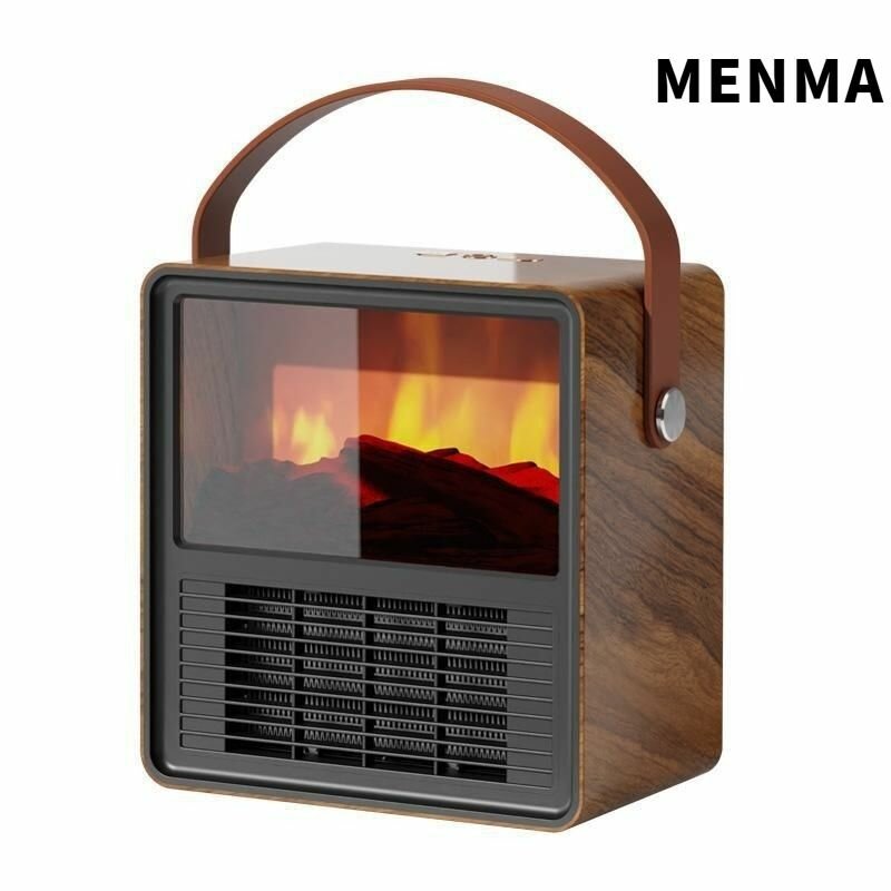 Открытый вертикальный небольшой деревянный зернистый имитированный электрический нагреватель