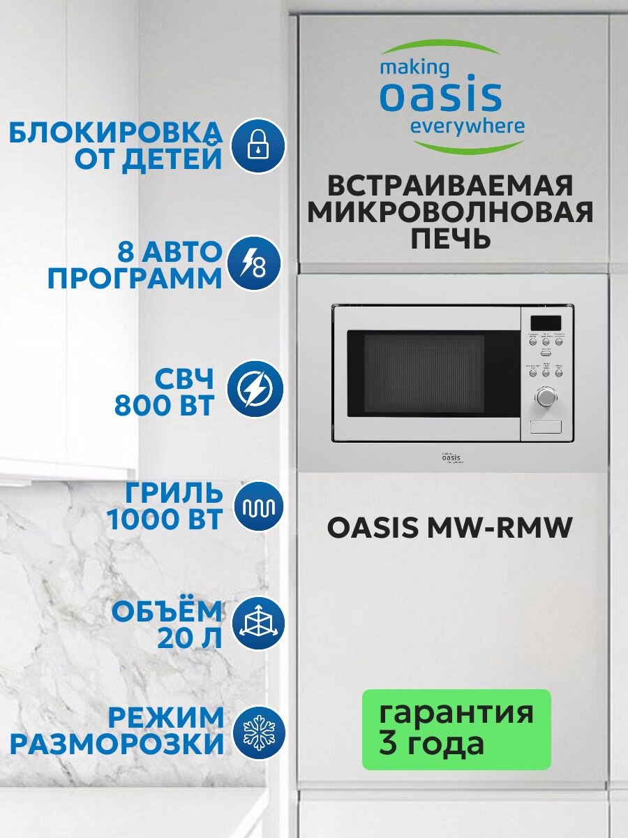 Встраиваемая микроволновая печь OASIS MW-RMW