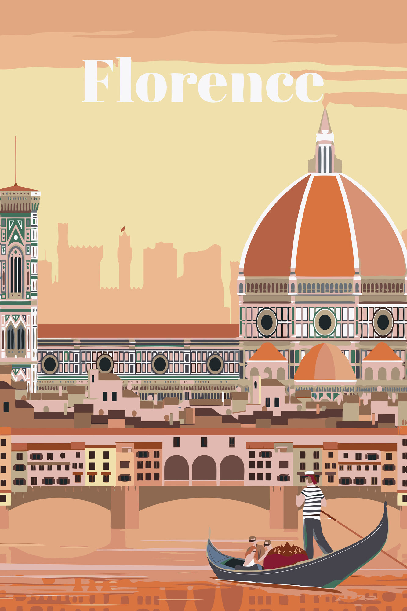 Картина по номерам V-677 "Италия. Флоренция постер", 40x60 см