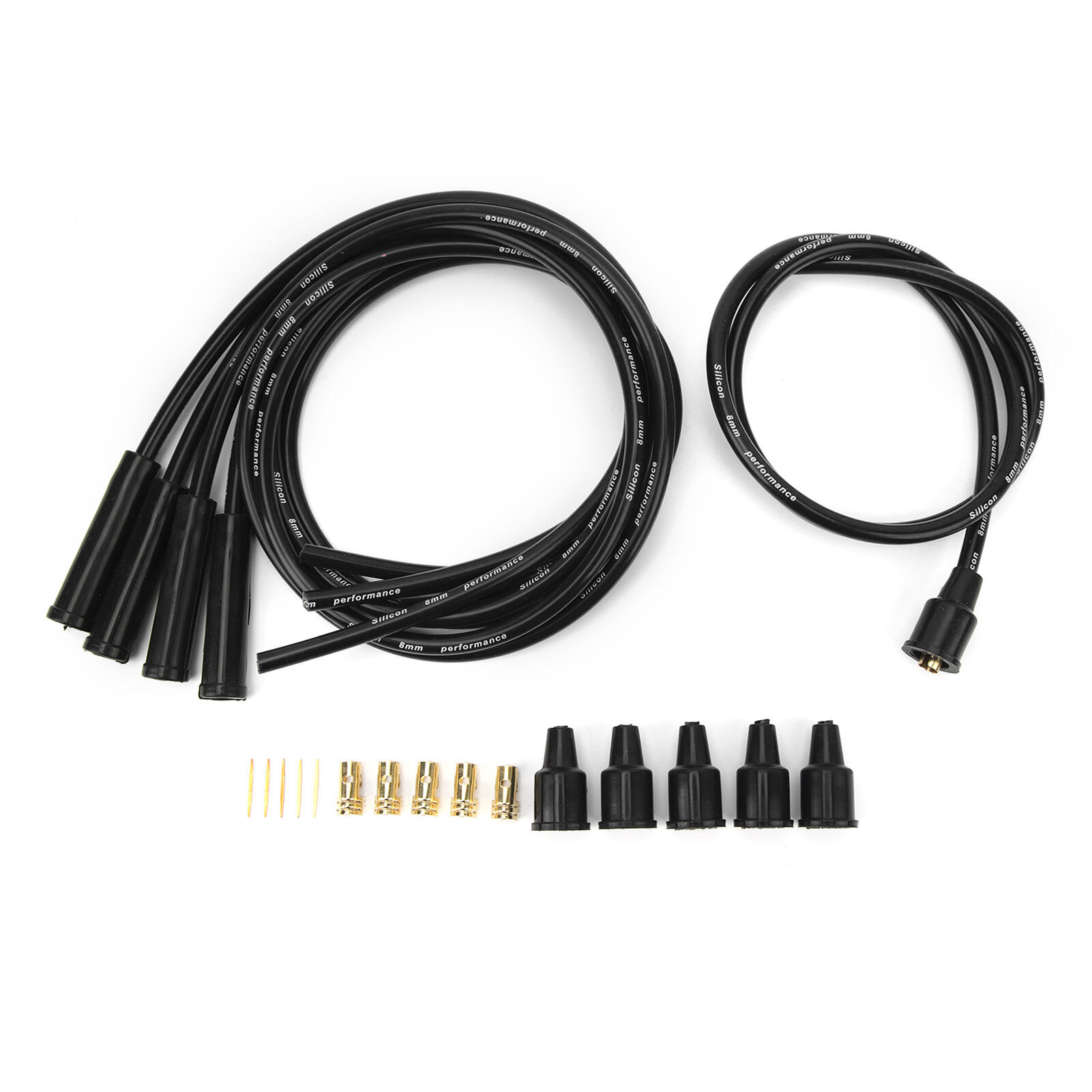 Провод свечной 8мм 1м, черный, для 4-цилиндровых авто