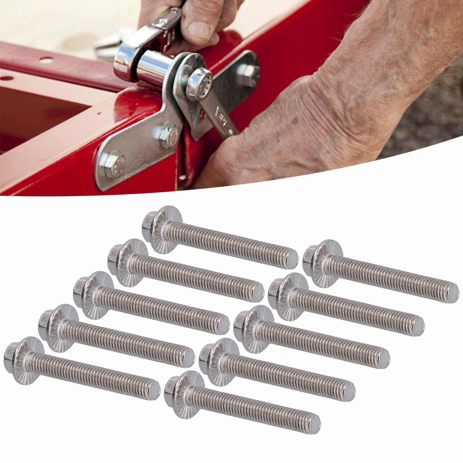 10 шт. фланцевые болты с шестигранной головкой из нержавеющей стали 304, аксессуары для винтов M5 10/12/16/20/25/30/35/40 ммM5x35