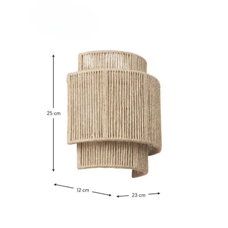 JOYINLED Настенные светильники из пеньковой веревки, NO BULB, B06, Бежевый