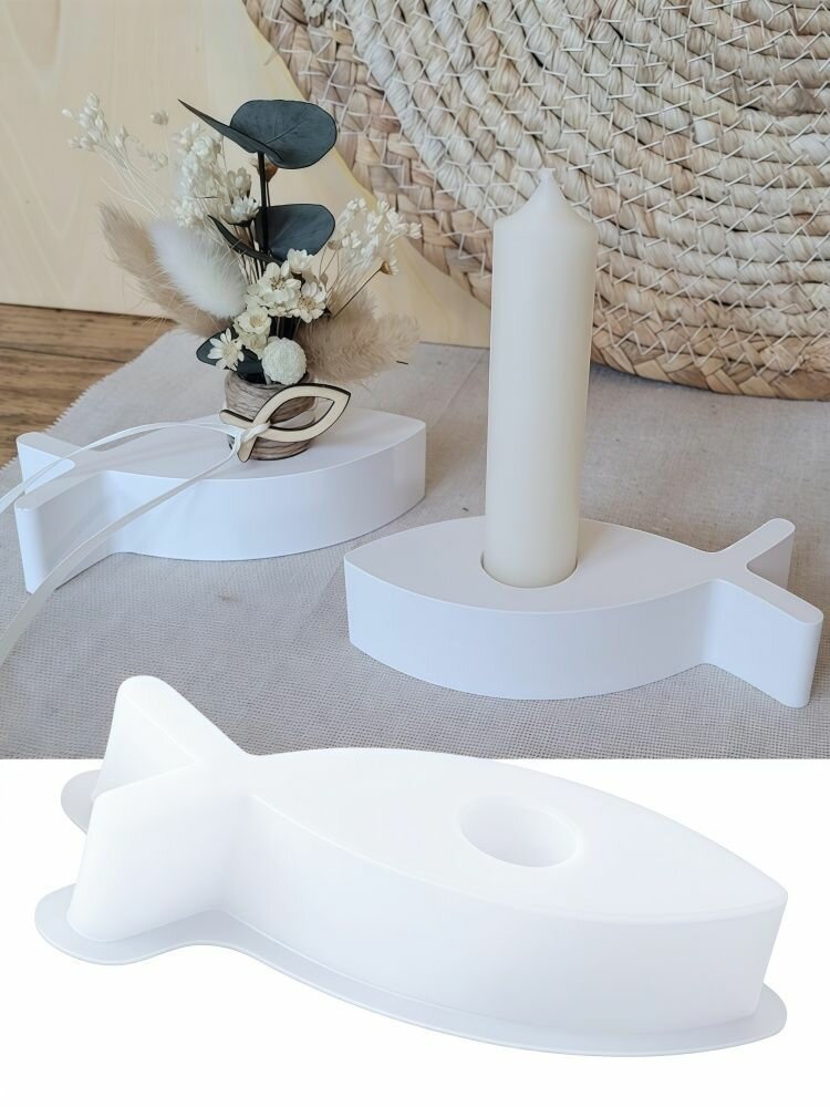 Подсвечник в форме рыбы силиконовая форма