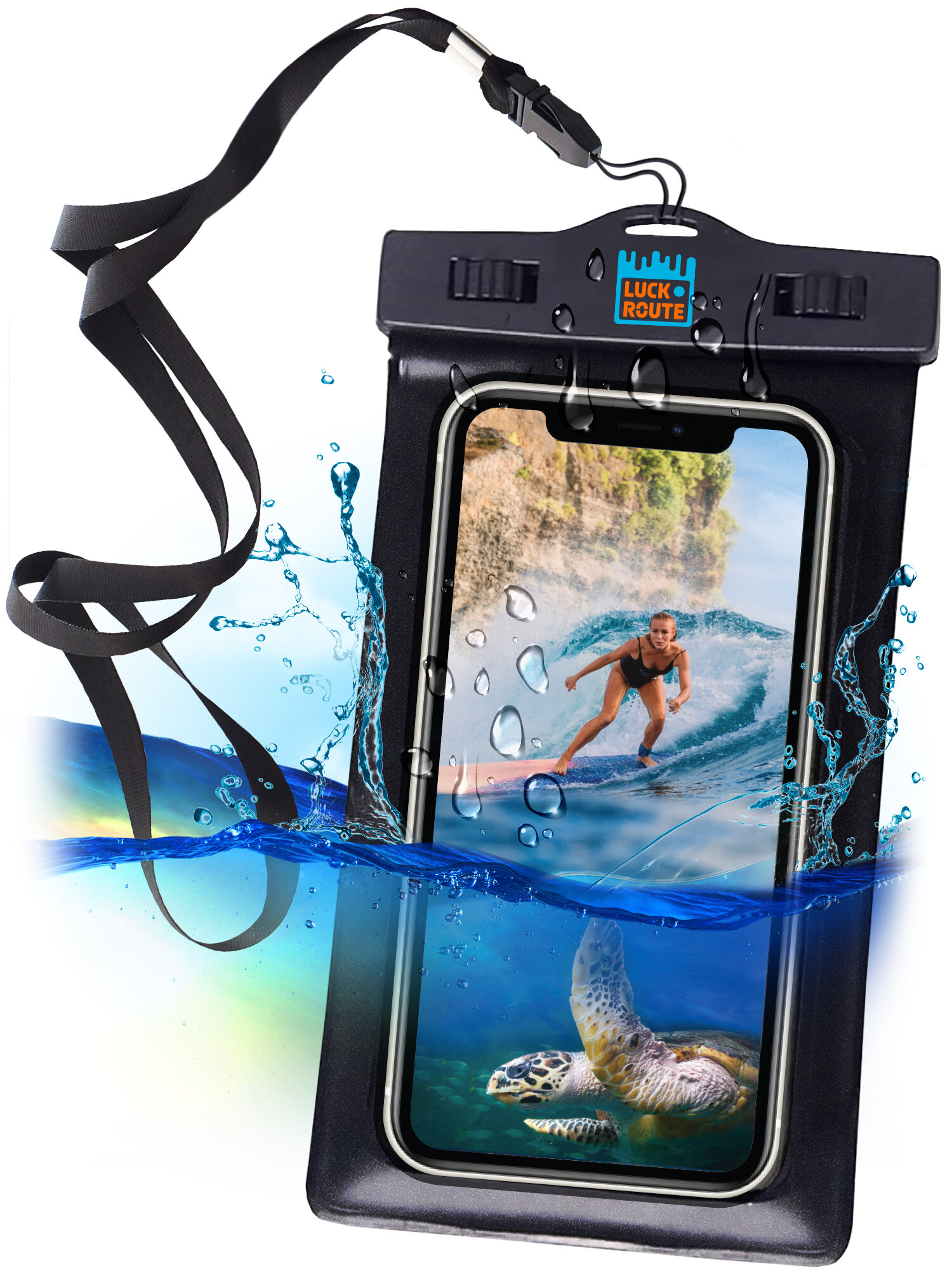 Водонепроницаемый чехол для телефона Luckroute на шею с защитой степени IPX8 от воды, грязи, микробов