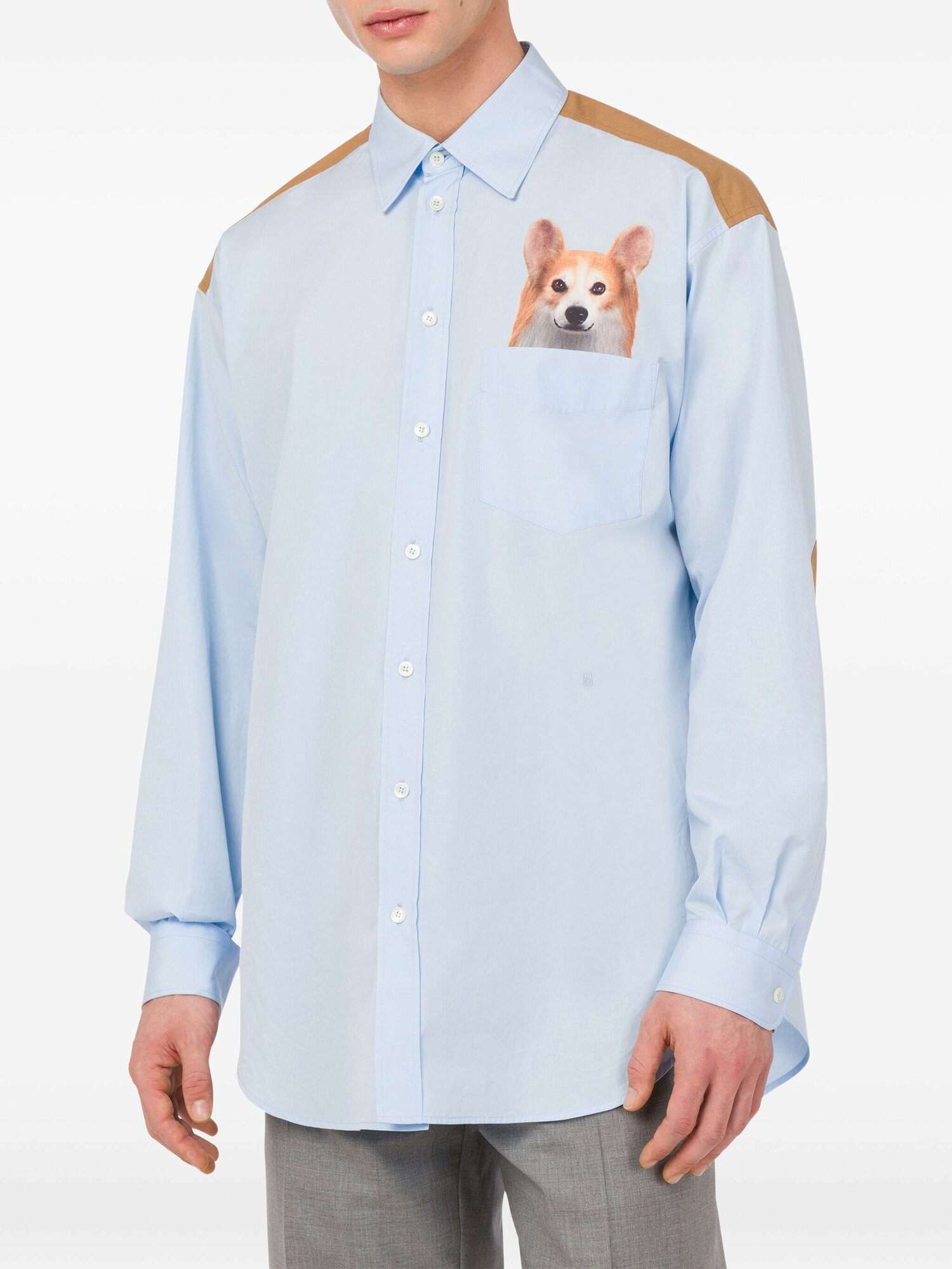 Рубашка MOSCHINO, размер M, синий — фото 1