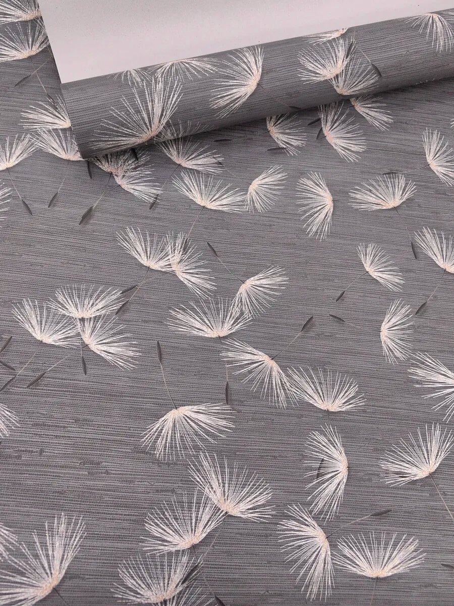 Обои STYLE DECOR "Одуванчики", бумажные, серо-черные, 10х0.53 м