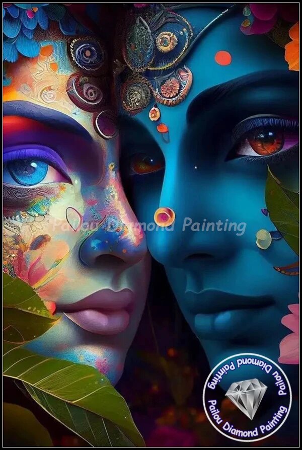 Картина из алмазной мозаики на подрамнике Круглые бриллианты 40х50см "Индия"