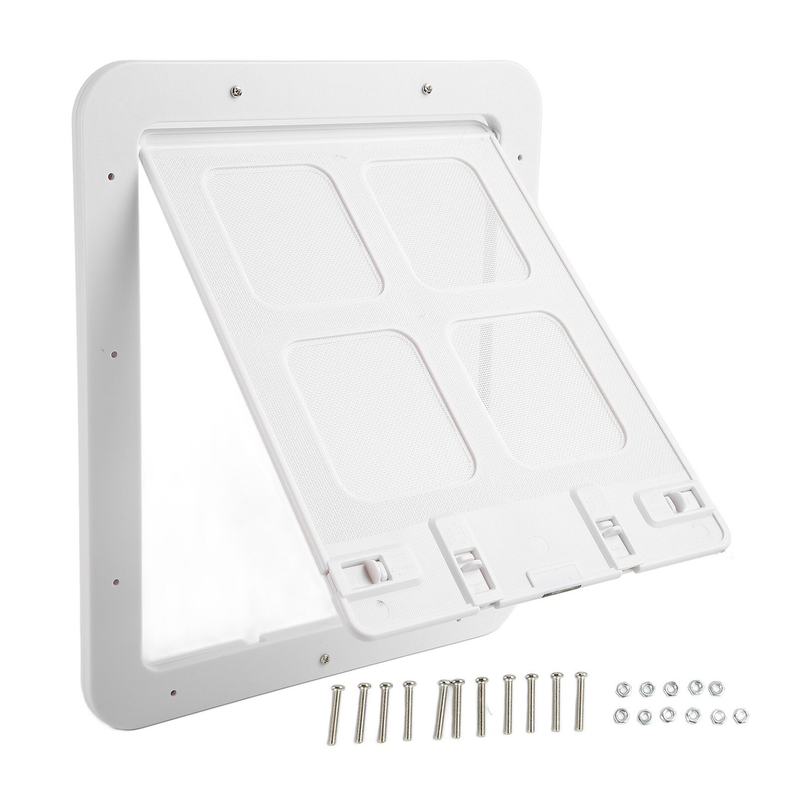 Дверная сетка для домашних животных, дышащая, бесшумная, противомоскитная, пластиковая, без заусенцев, откидная дверь для кошек, белая S