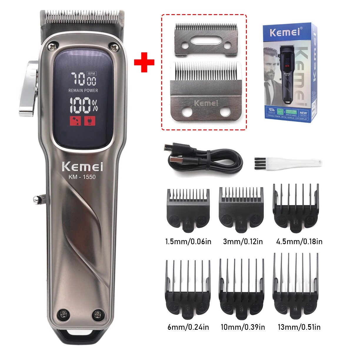 Kemei KM-1550 Триммер для волос KM-1550 Blade Box
