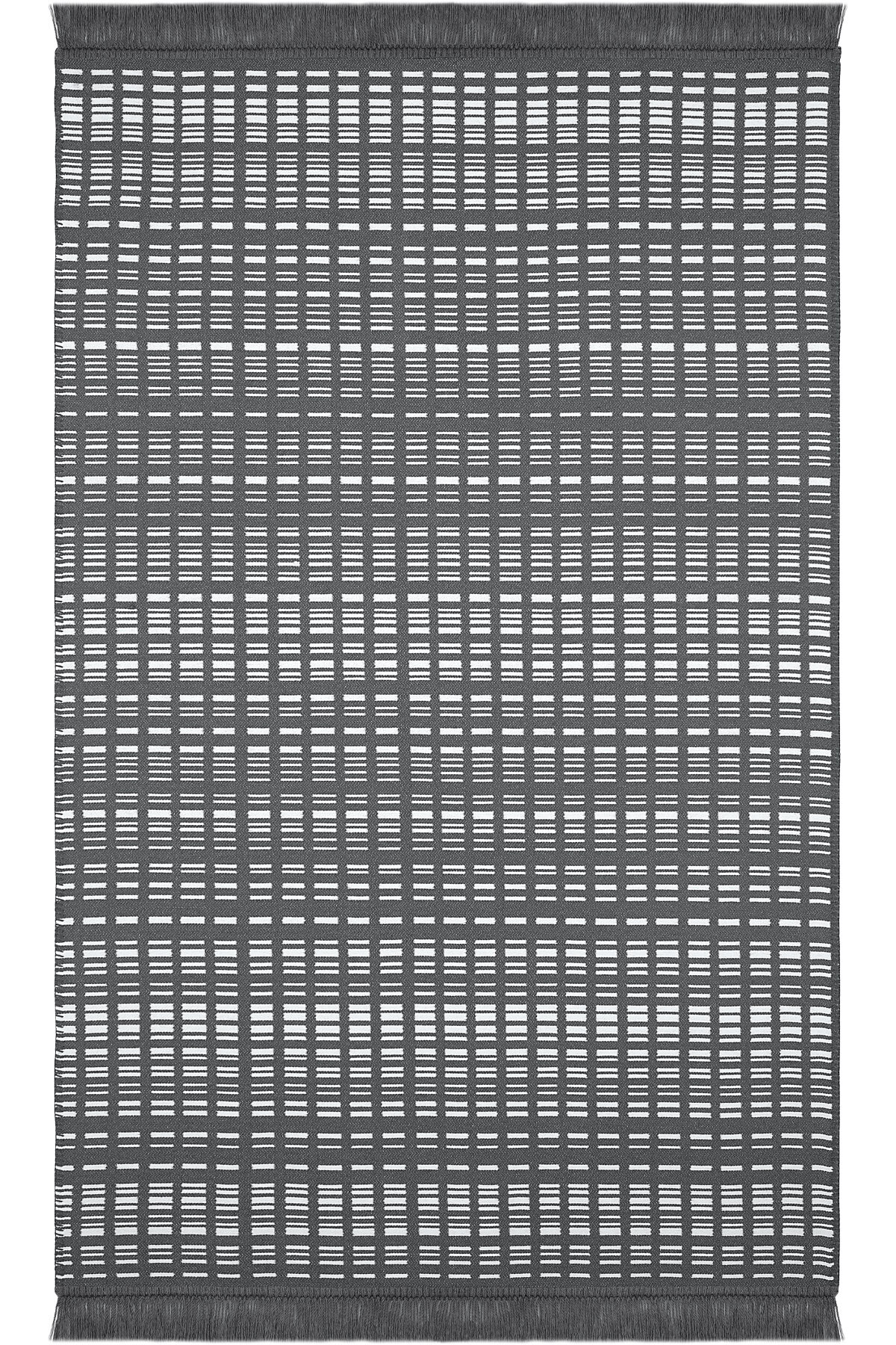 Ковер Cool Hali Lovely 299A килим 80х150 см Черно-белая геометрия (черный, белый) двусторонний акриловый с геометрическим орнаментом