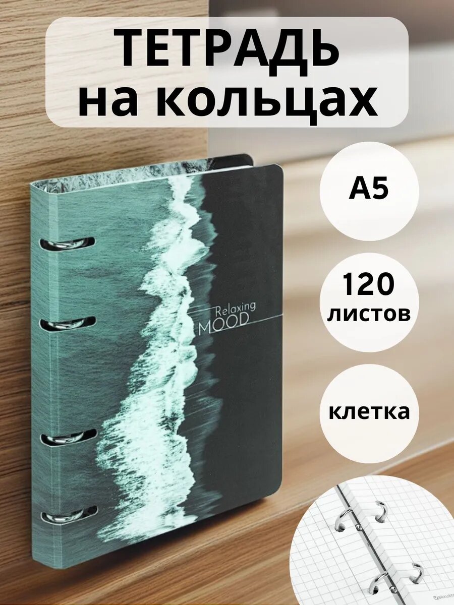 Тетрадь на кольцах со сменным блоком