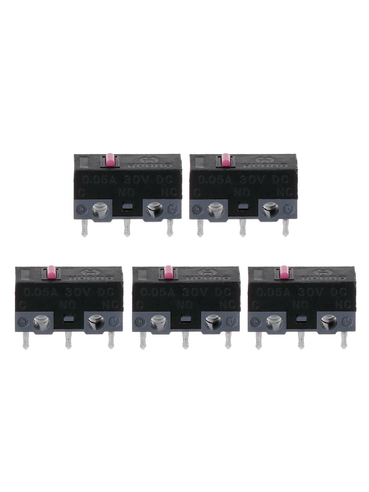 5Pcs Original HUANO Mouse Micro Switch Micro Button White/Blue/Pink/Yellow Dot Switches