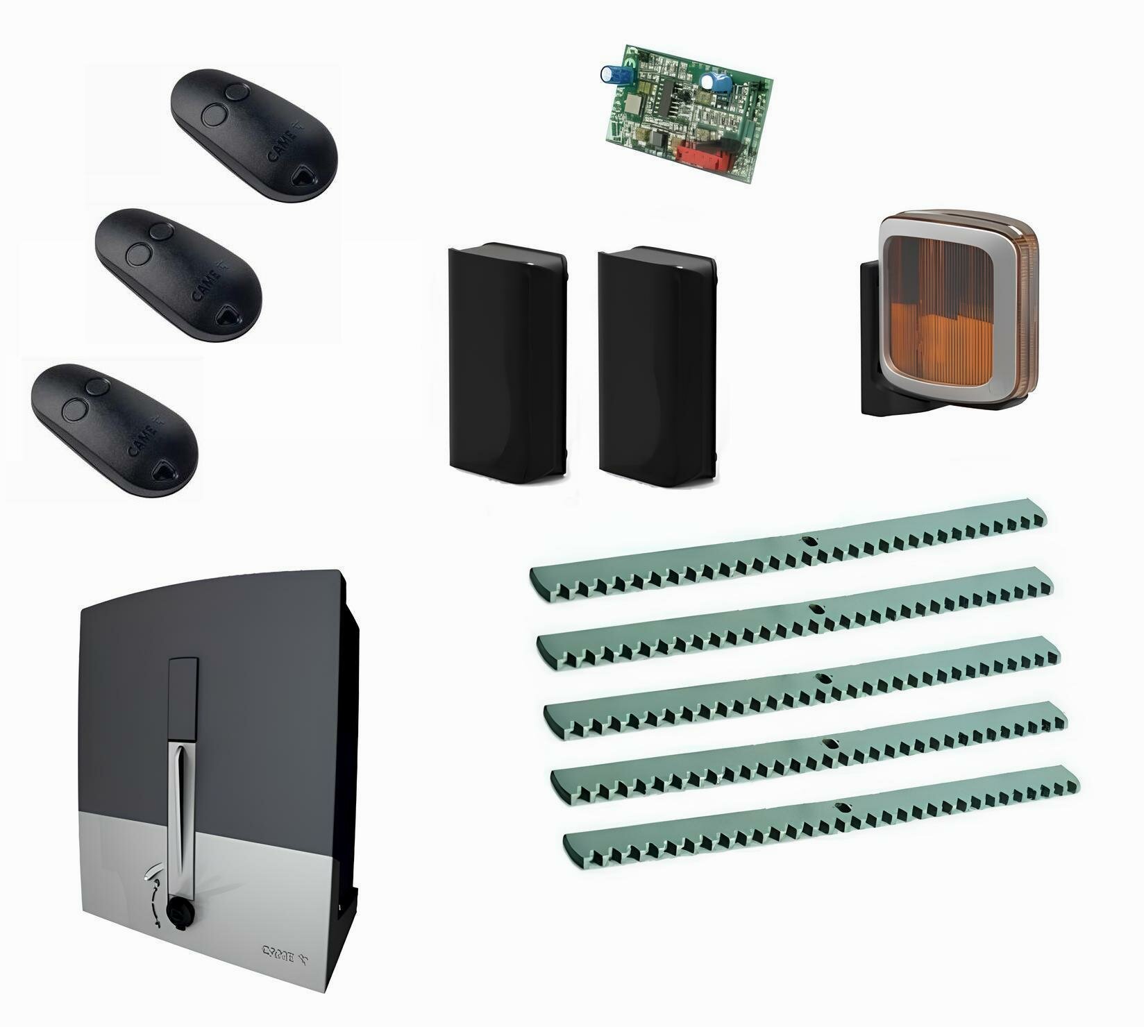 Автоматика для откатных ворот BXL04AGS FULL5-A-Т3, комплект: привод, радиоприемник, 3 пульта, фотоэлементы, лампа, 5 реек