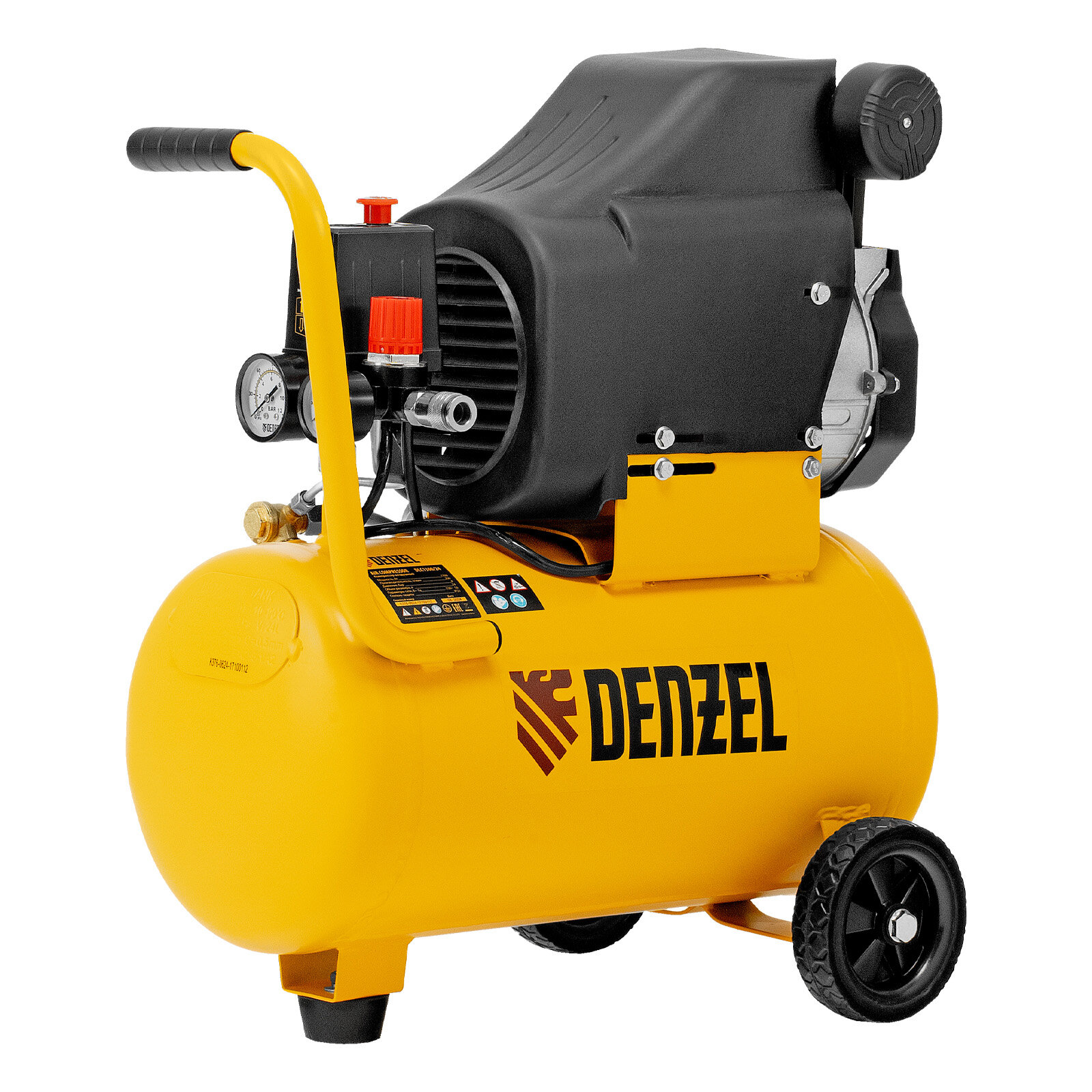 Компрессор воздушный DLC1300/24 безмасляный 1.3 кВт, 24 литра, 206 л/мин Denzel 58171
