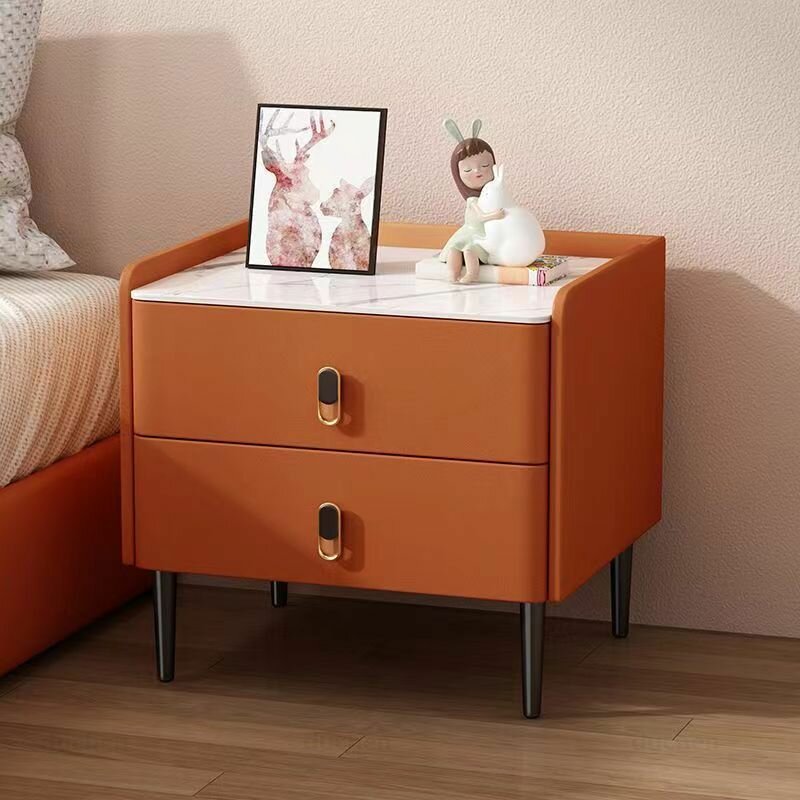 Легкая роскошная прикроватная тумбочка из каменной плиты, бытовая современная минималистичная прикроватная тумбочка из массива дерева