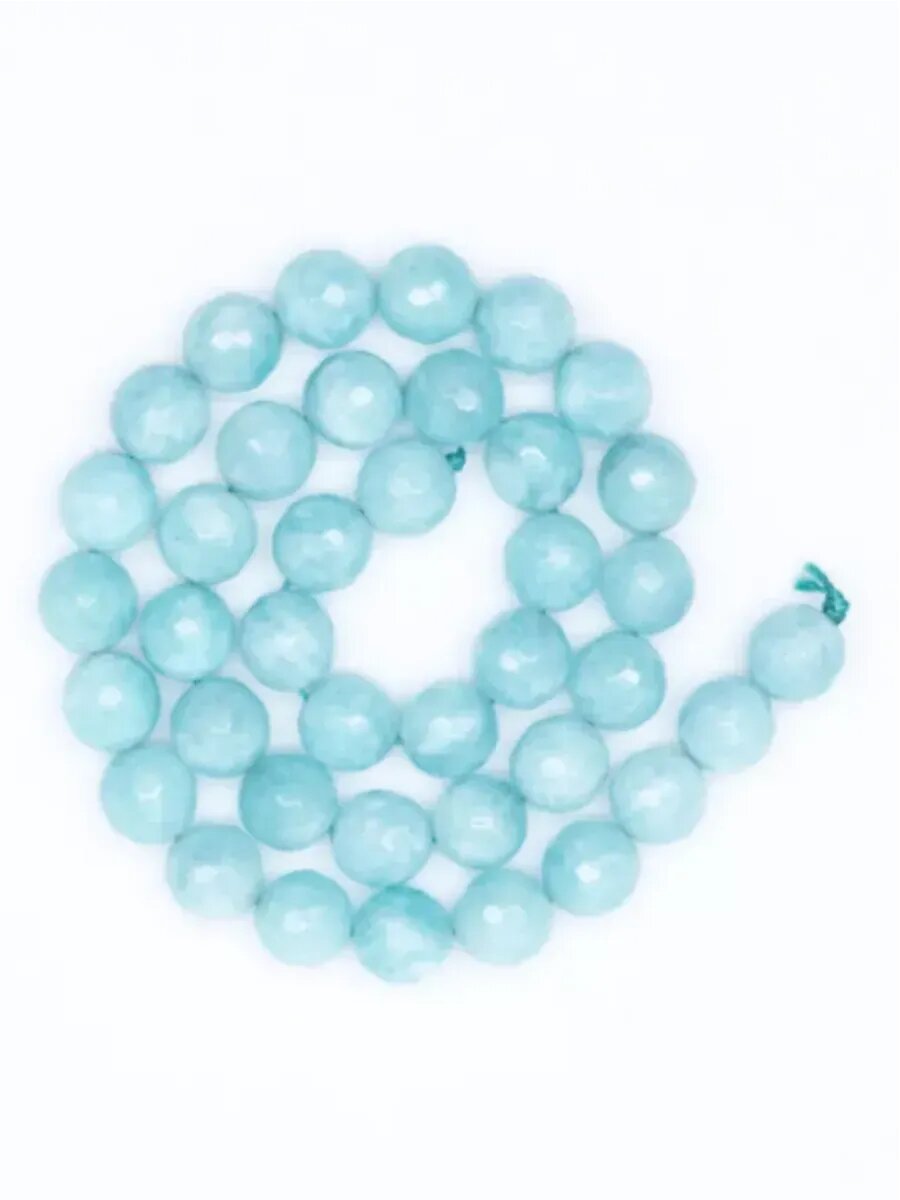 1052 Морозный бирюзово-голубой агат для браслетов 10 мм 1 шт