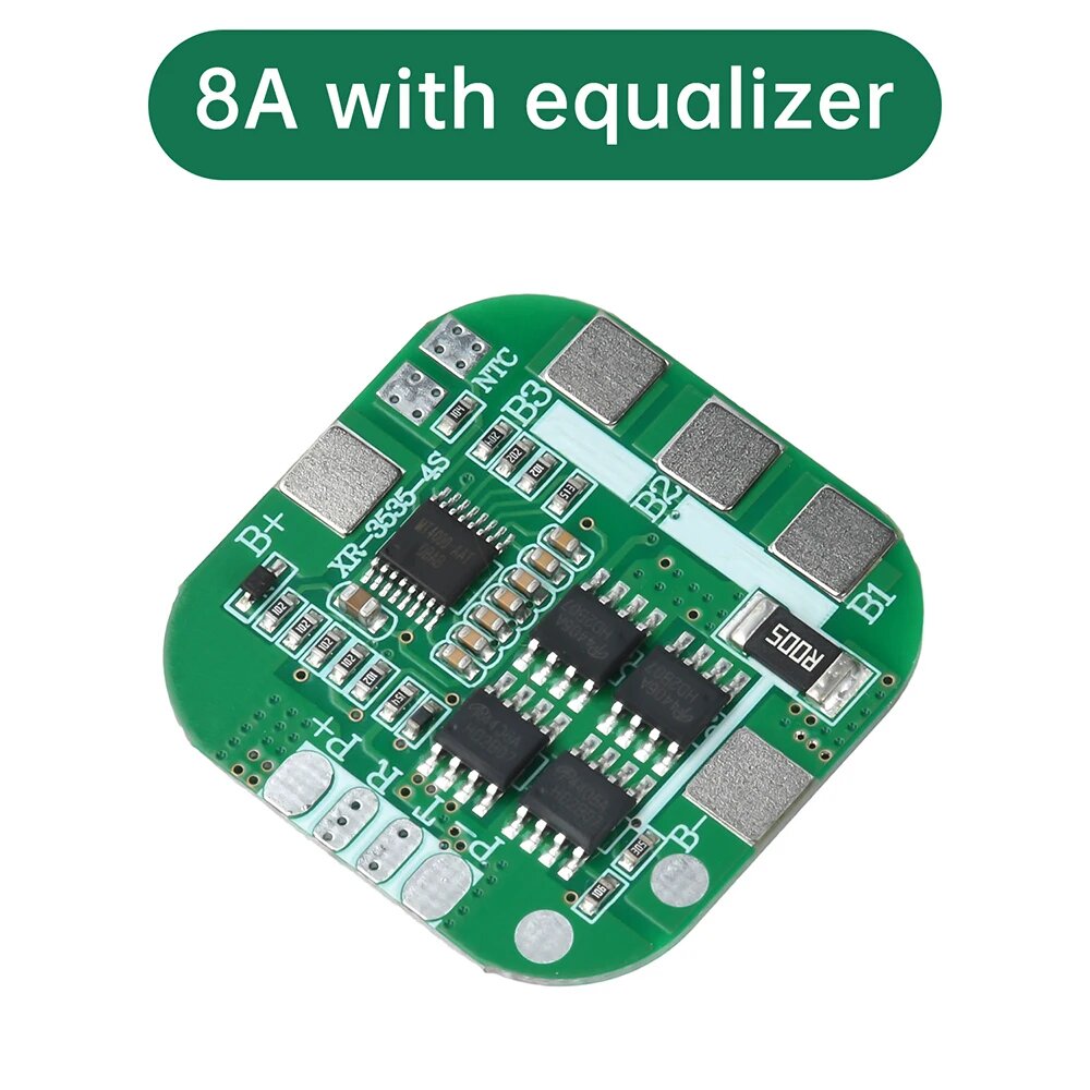 BMS плата защиты аккумулятора 4S 8A с балансировкой