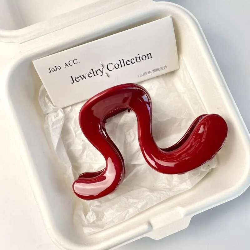 Французские заколки-крабы для волос Бордовый, Red