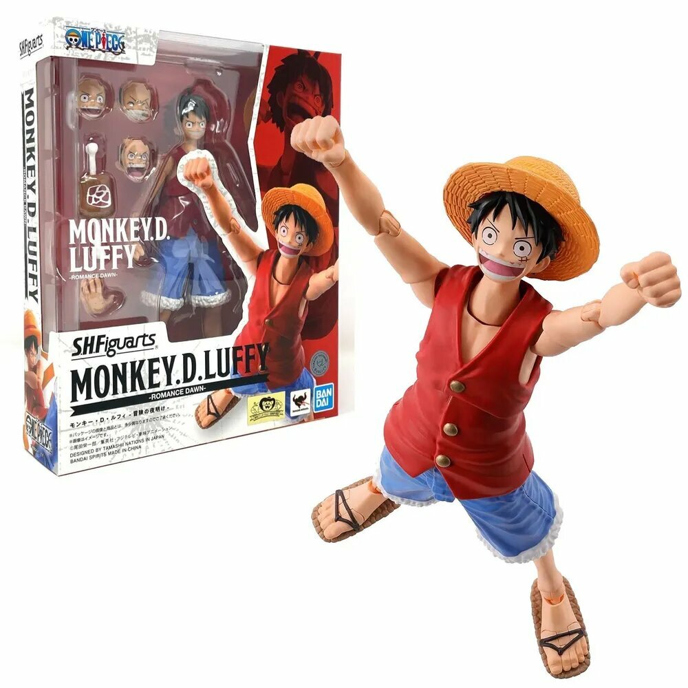 Экшн фигурка Bandai S.H.FIGUARTS One Piece - Обезьяна Д. Луффи, Romance Dawn, SHF