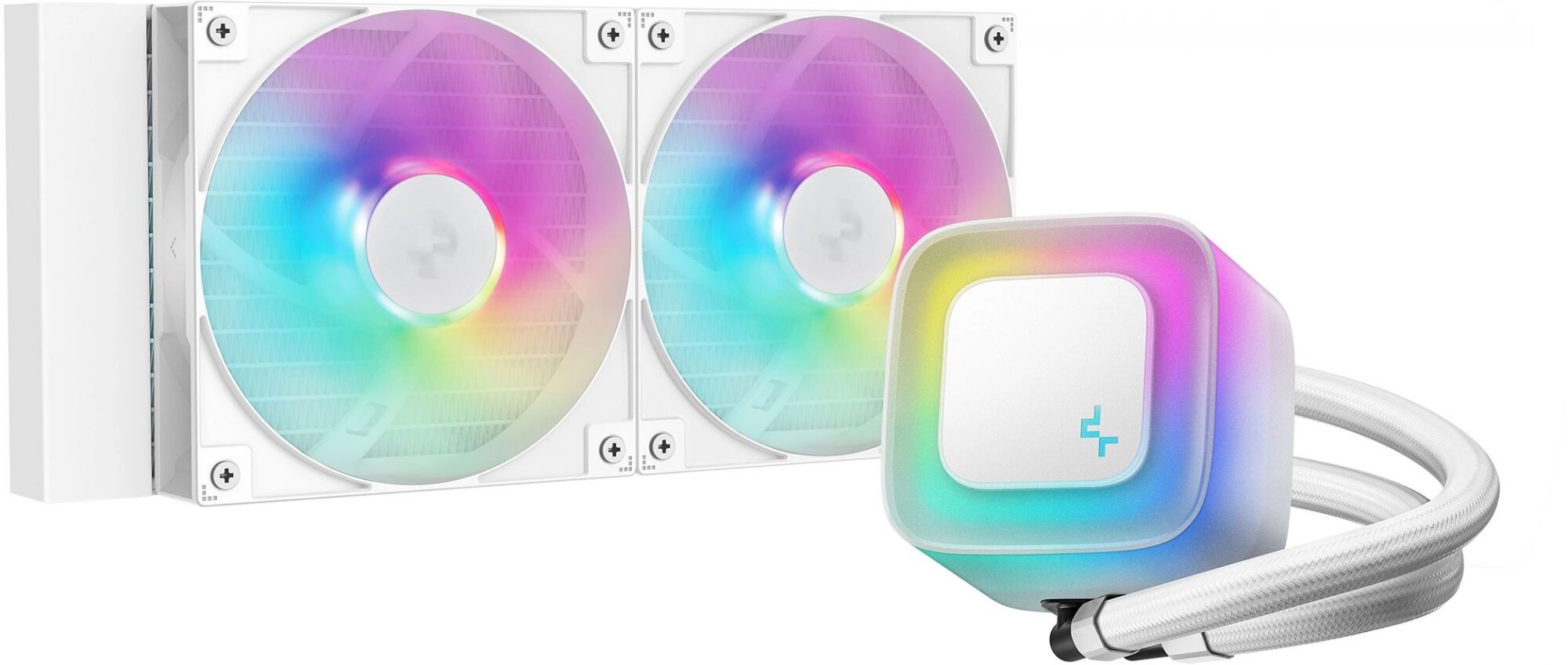 R-LE240-WHAMMN-G-2 / Система водяного охлаждения DeepCool LE240 V2, 4-pin, ARGB, белый, 120мм,