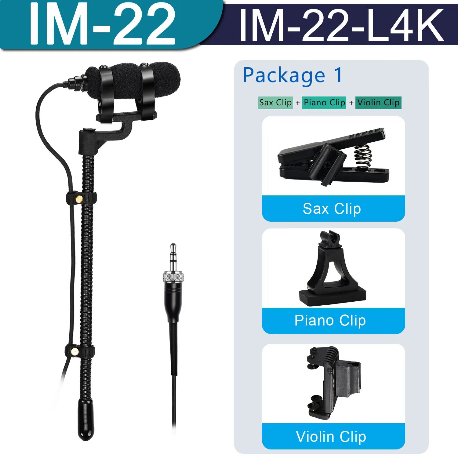 IM-22 Конденсаторный микрофон для саксофона 3.5mm nut clip