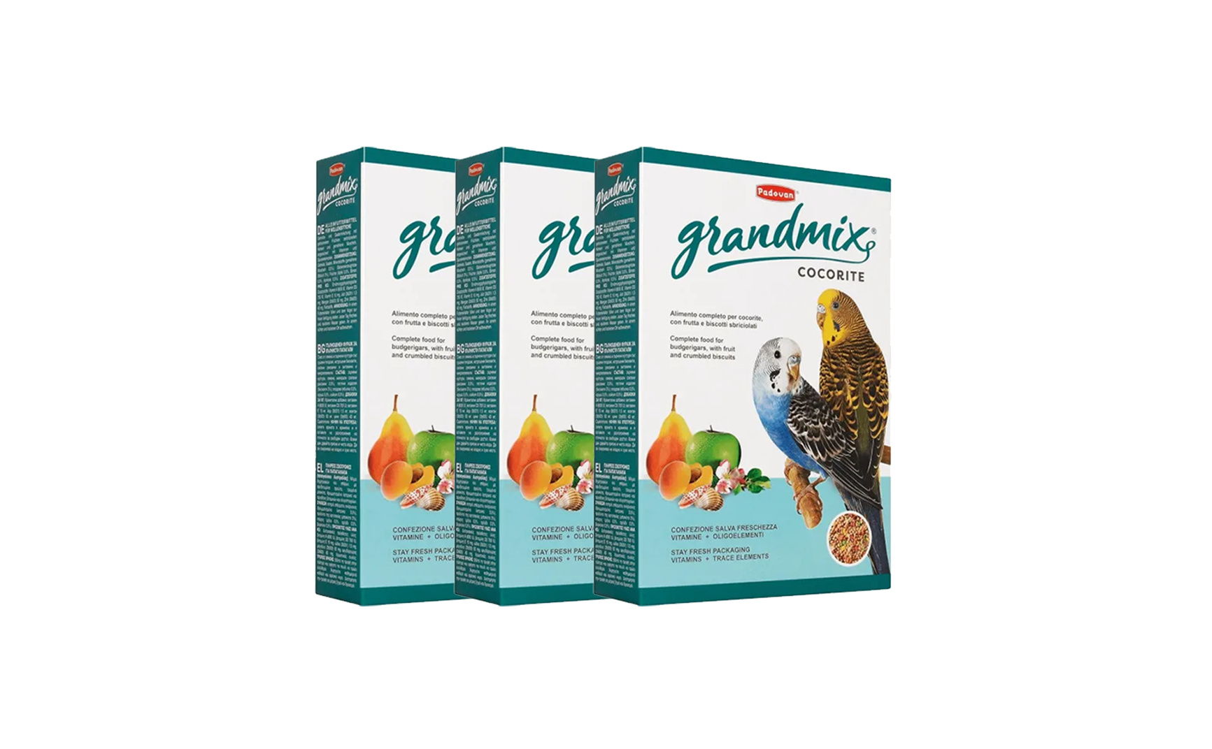 Padovan Grandmix Cocorite корм комплексный для волнистых попугаев 400 г x 3 шт.