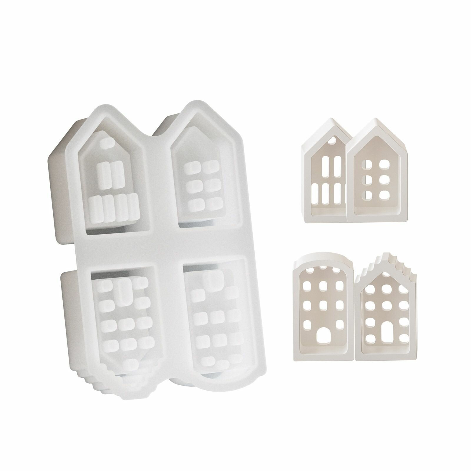 Силиконовый молд для смолы и гипса домик-свеча домашнего декора