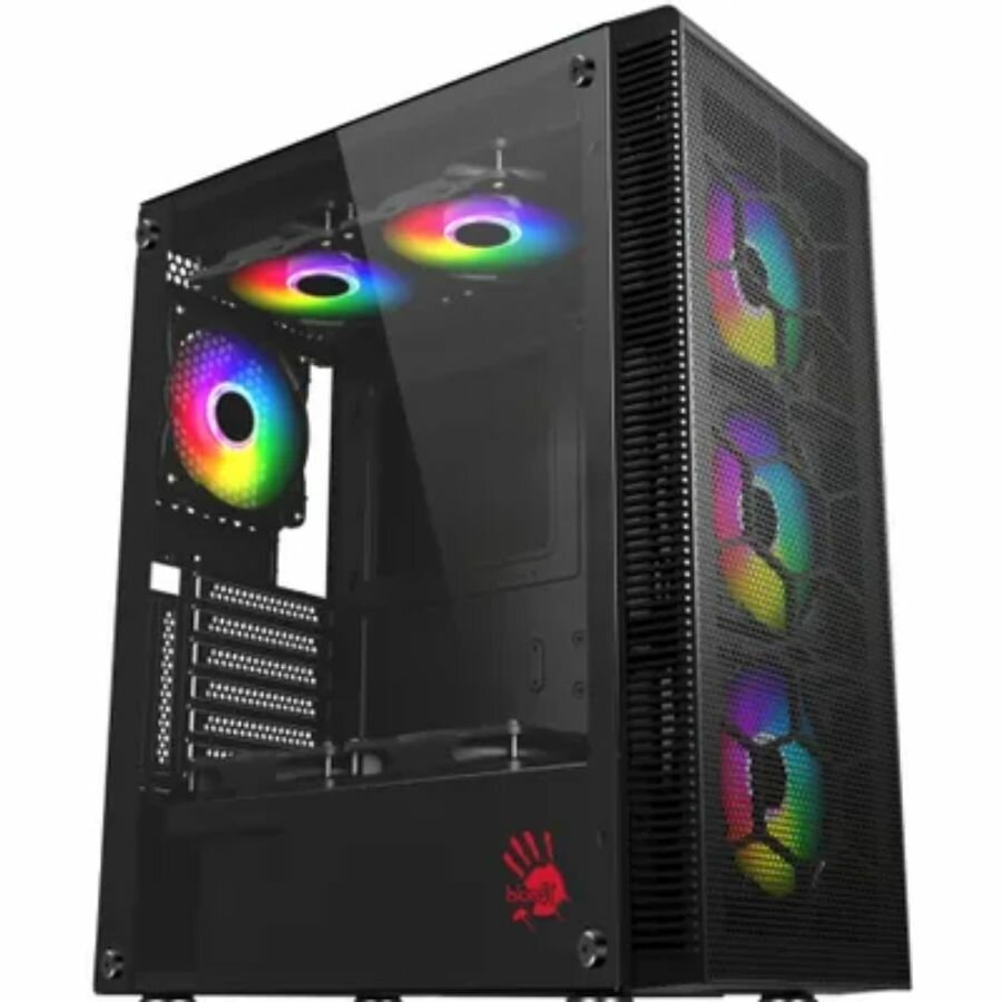 Компьютерный корпус BLOODY BD-CC115 (BD-CC115-BK) черный - Midi Tower, ATX, micro-ATX, mini-ITX, USB 2.0 TypeA