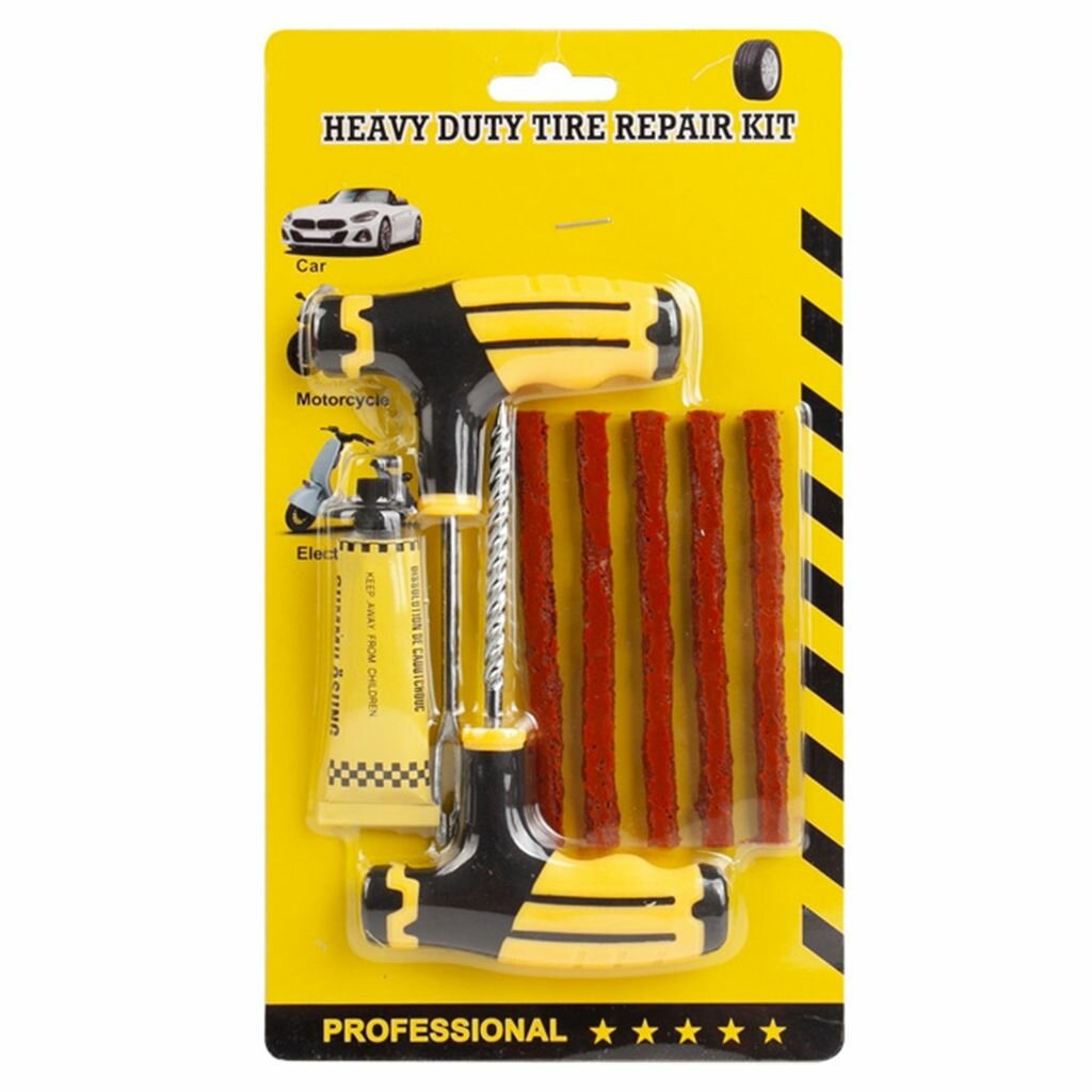 Универсальный комплект для ремонта сверхмощных шин, 8 шт, пакет технического обслуживания, фиксатор проколов и плоская заглушка, подходит автомобиля, мотоцикла