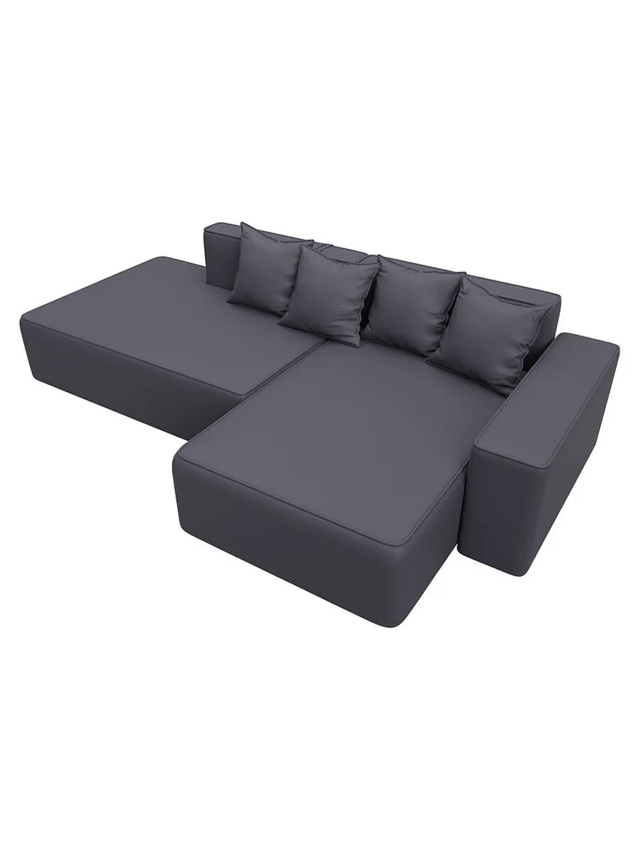 Диван угловой Будапешт со спальным местом 135х202 см, с ящиком для белья, угол правый, экокожа