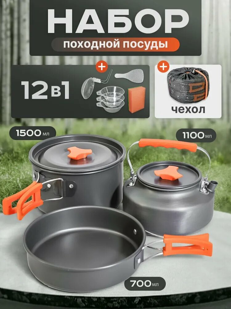 Набор посуды туристический походный для пикника