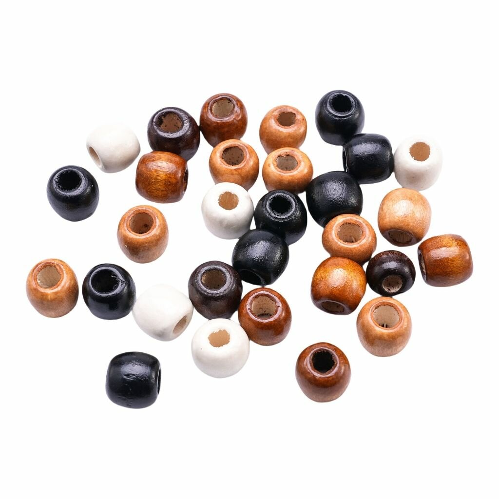 Аксессуары для ювелирных изделий DIY кленовые деревянные бусины с большим отверстием круглые бусины-смешанный цвет-11-12 мм
