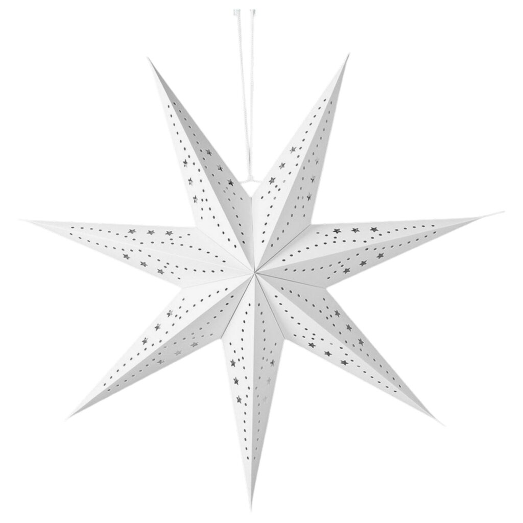 3 Рождественских бумажных семиконечных звездных потолочных украшения Праздничные украшения из полой бумажной звезды, абажур для фонаря-тип полой точечной звезды