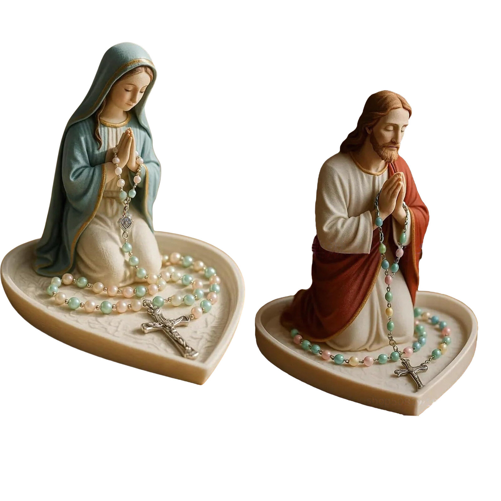 Святая Статуэтка с Держателем для Четок Религиозный Подарок на Рождество и Пасху